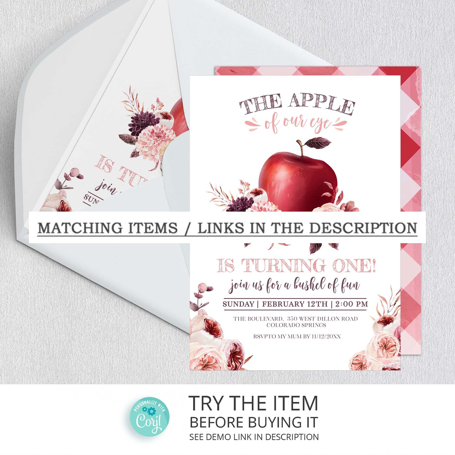 Editable Apple Birthday Welcome Sign | Apple of Our Eye Decorations ...