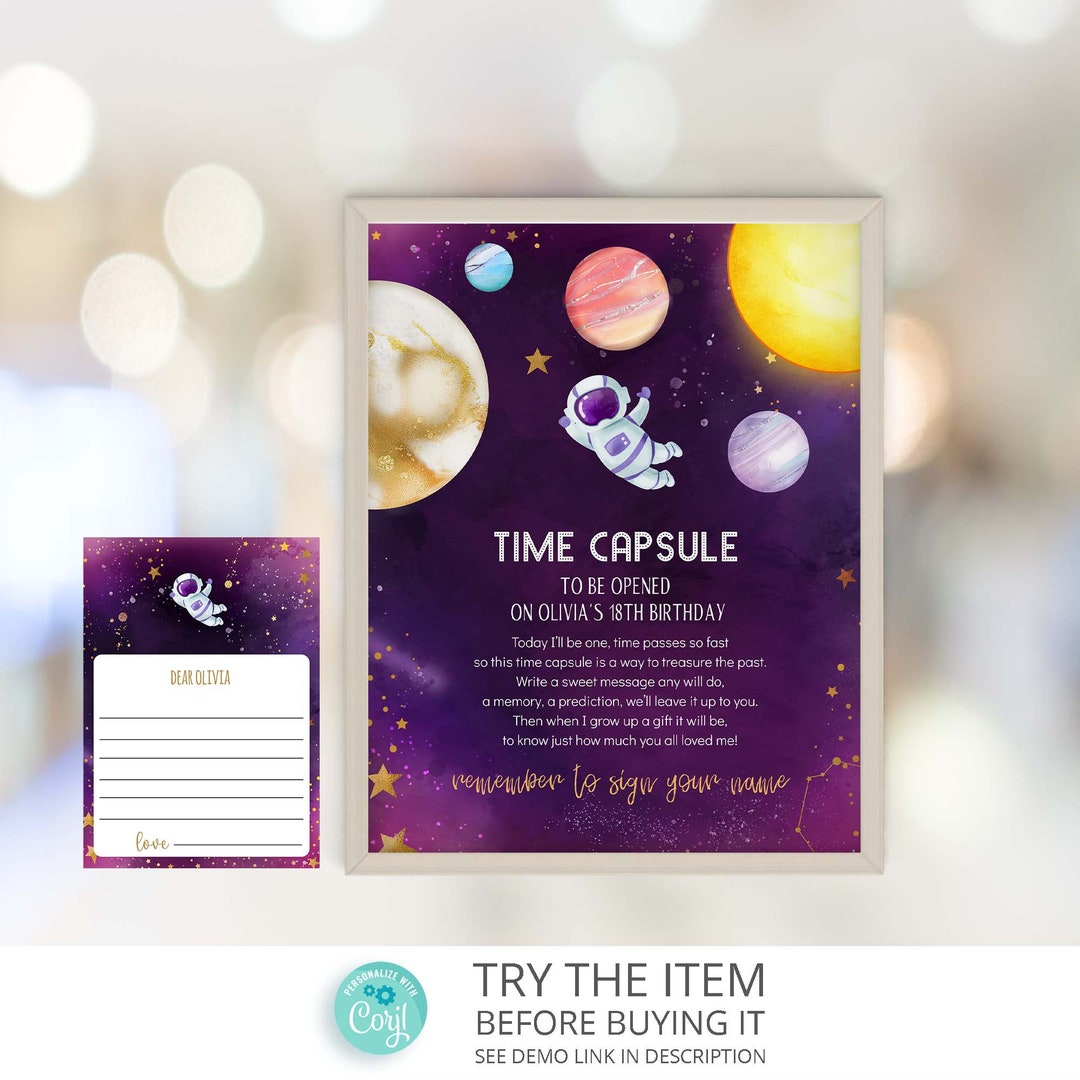 Outer Space Time Capsule First Birthday | First Trip Around the Sun ...