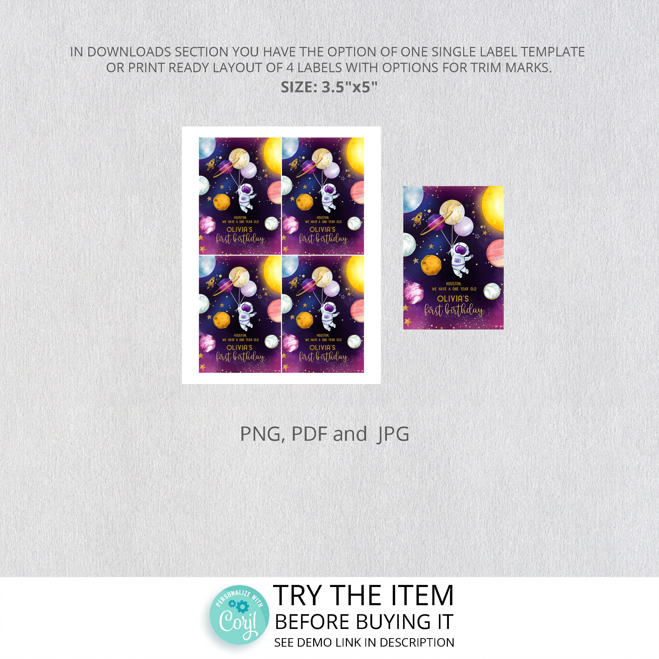 Editable Outer Space Juice Box Label First Trip Around the - Etsy Canada