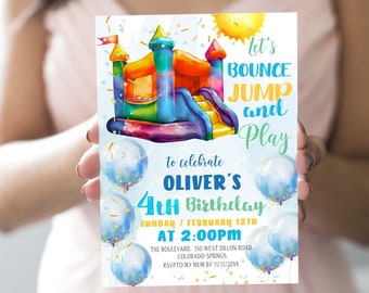 Editable Printable Bounce House Party Invitation Instant - Etsy