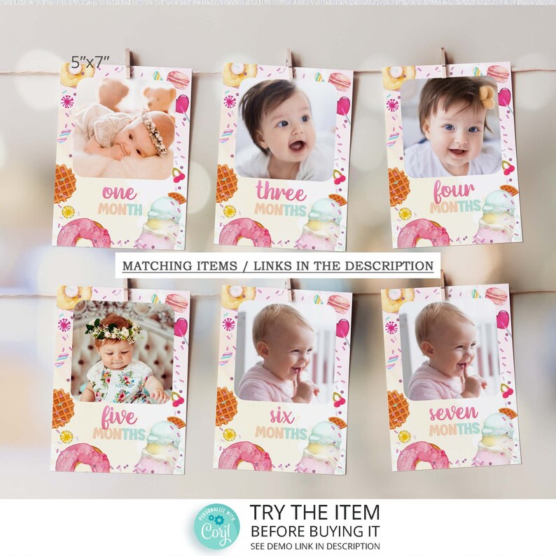 Editable Custom Sweet One Birthday Ice Cream Party Custom Sign - Etsy