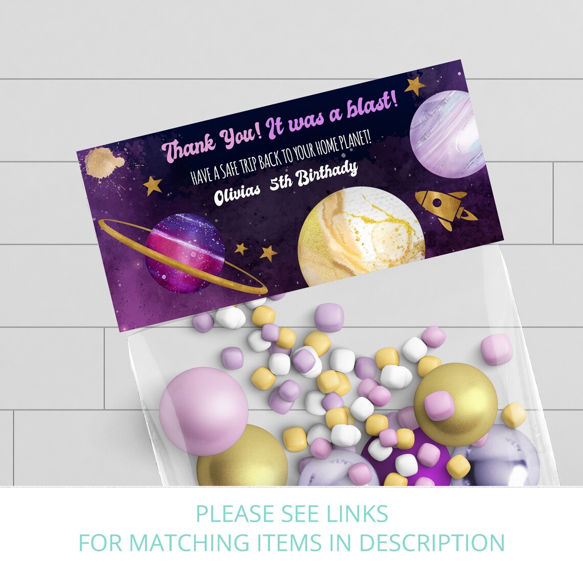 Editable Outer Space Favor Tags. Space Birthday Thank You - Etsy