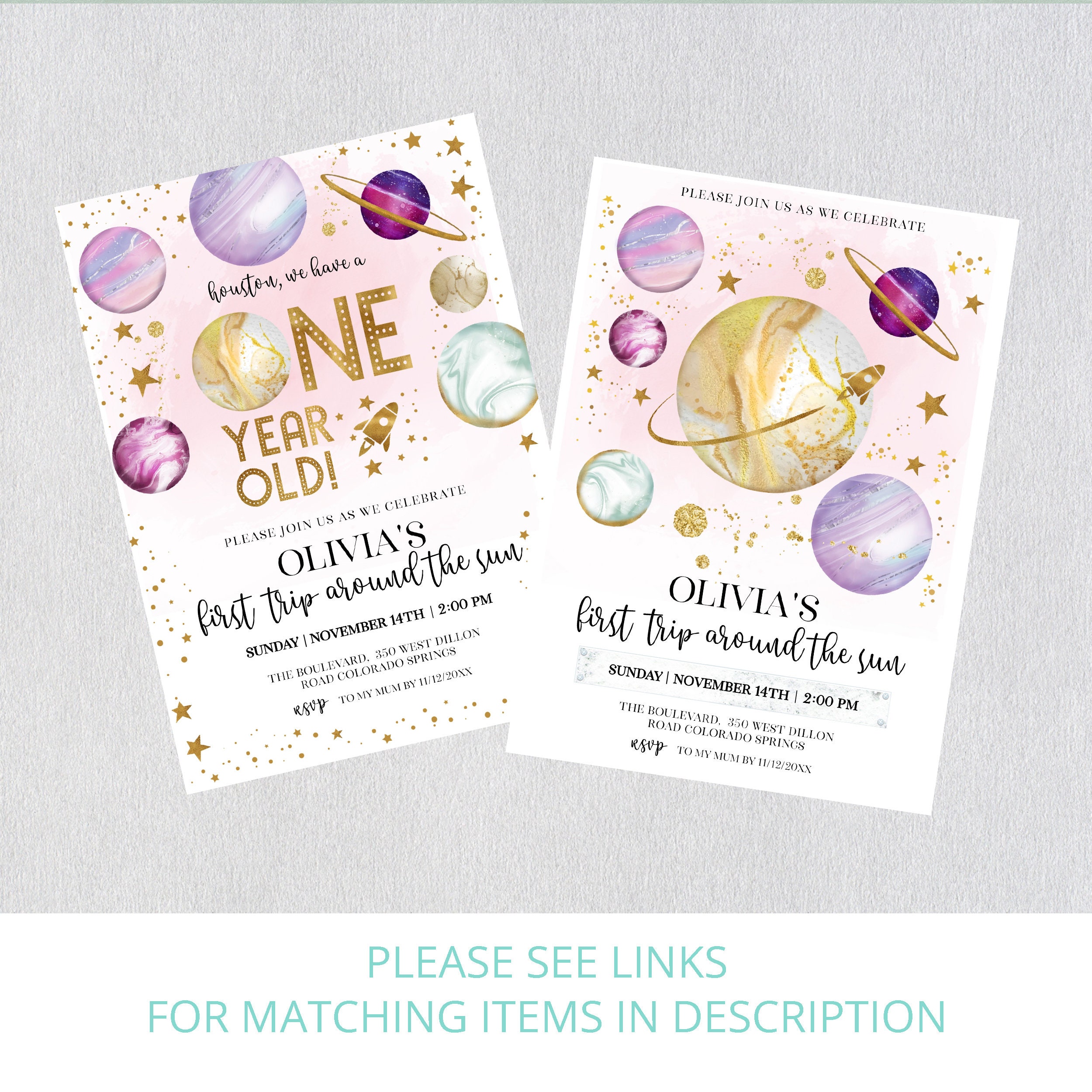 Editable Outer Space Menu Sign Corjl Template Printable Outer - Etsy