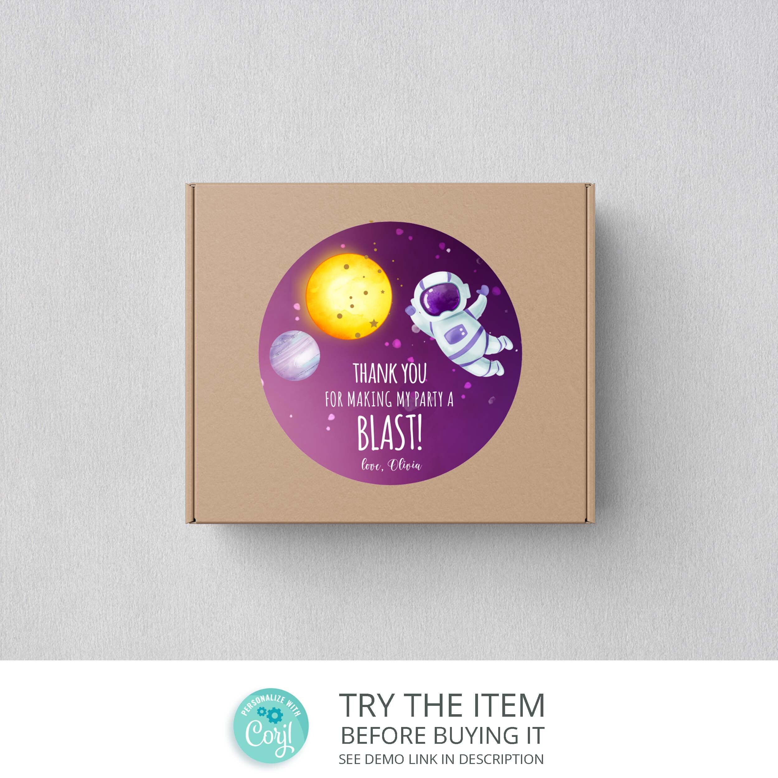 Editable Outer Space Favor Tags. Space Birthday Thank You | Etsy