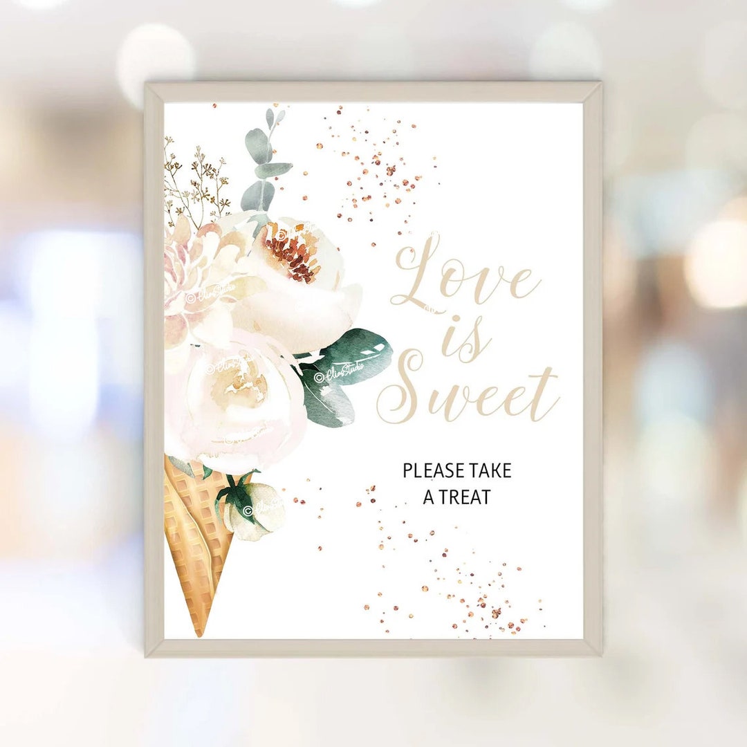 Favors Sign Template She's Been Scooped up Bridal Shower Decorations ...