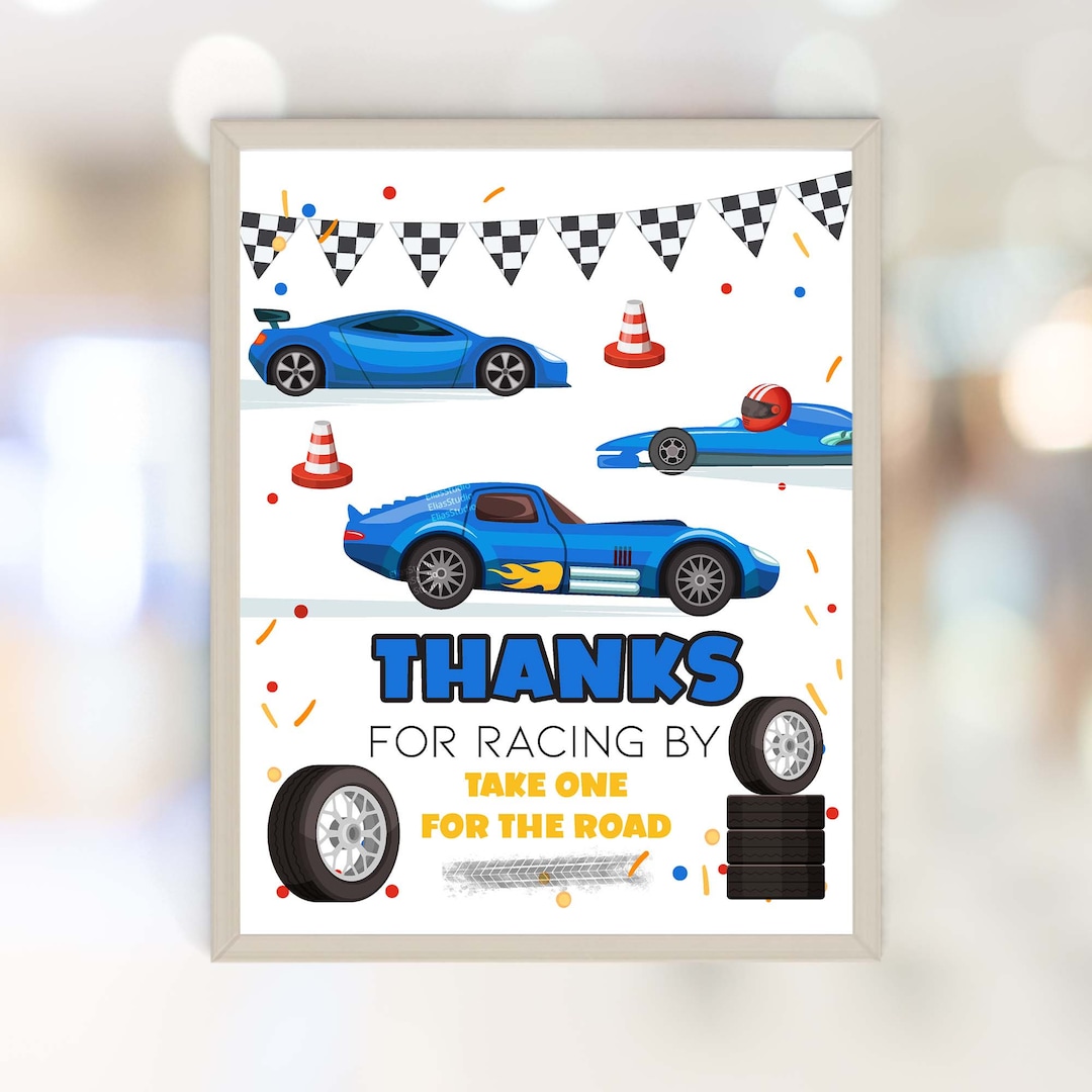 Thank You Sign Thanks for Racing by Digital Template for Race Car ...