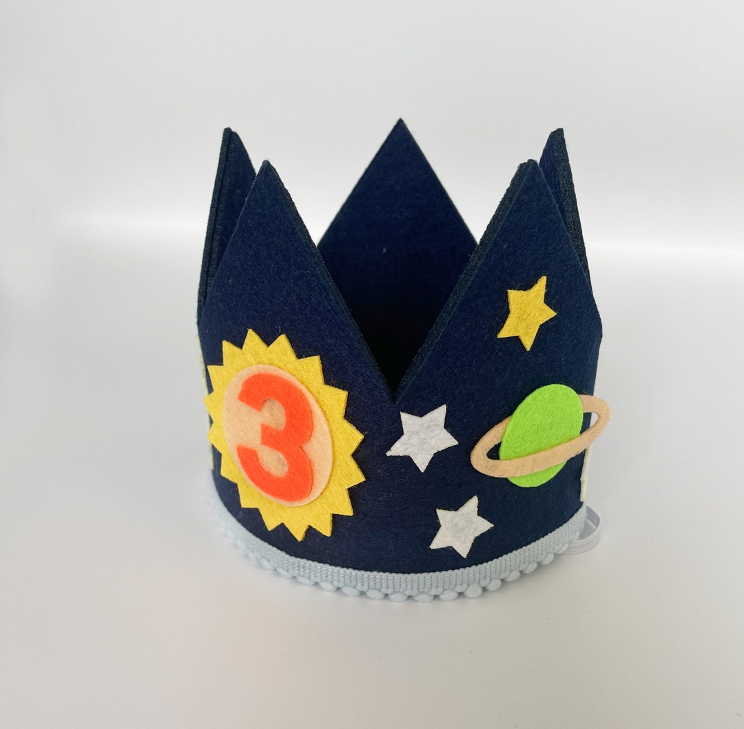 Space Birthday Party, 3rd Birthday Crown, Rocket Birthday Hat, 3rd ...