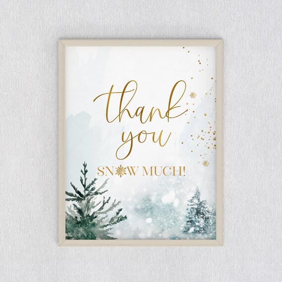 Thank You Snow Much Sign Thank You Sign Holiday Winter Theme - Etsy