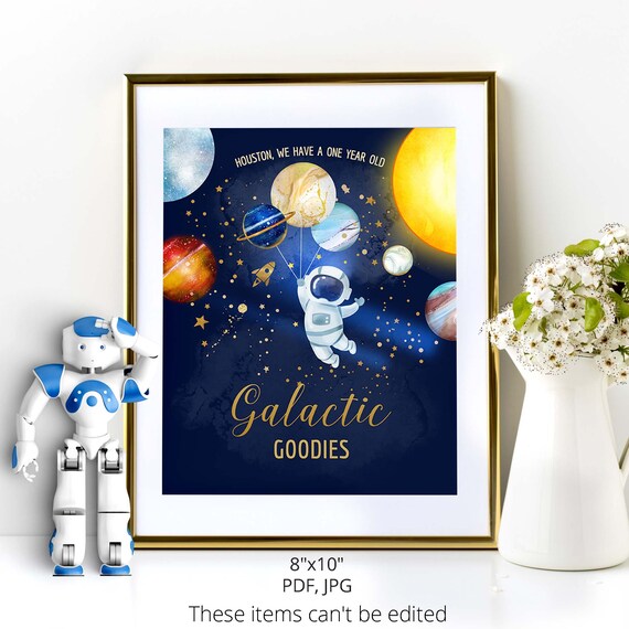 Galactic Goodies Sign Template Space Party Snacks Sign | Etsy