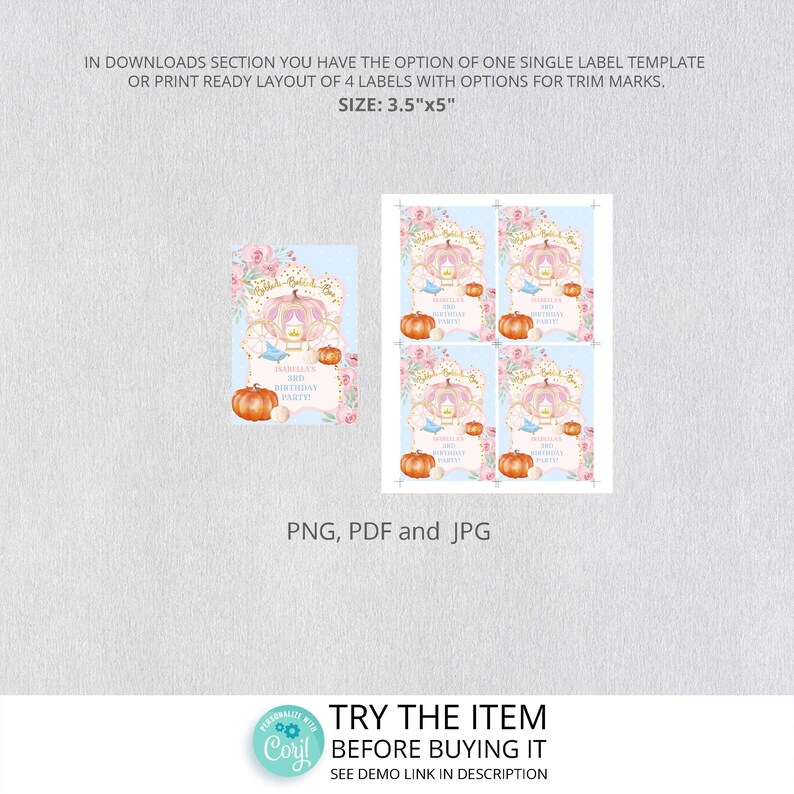 Editable Princess Birthday Juice Pouch Label Sticker Template - Etsy