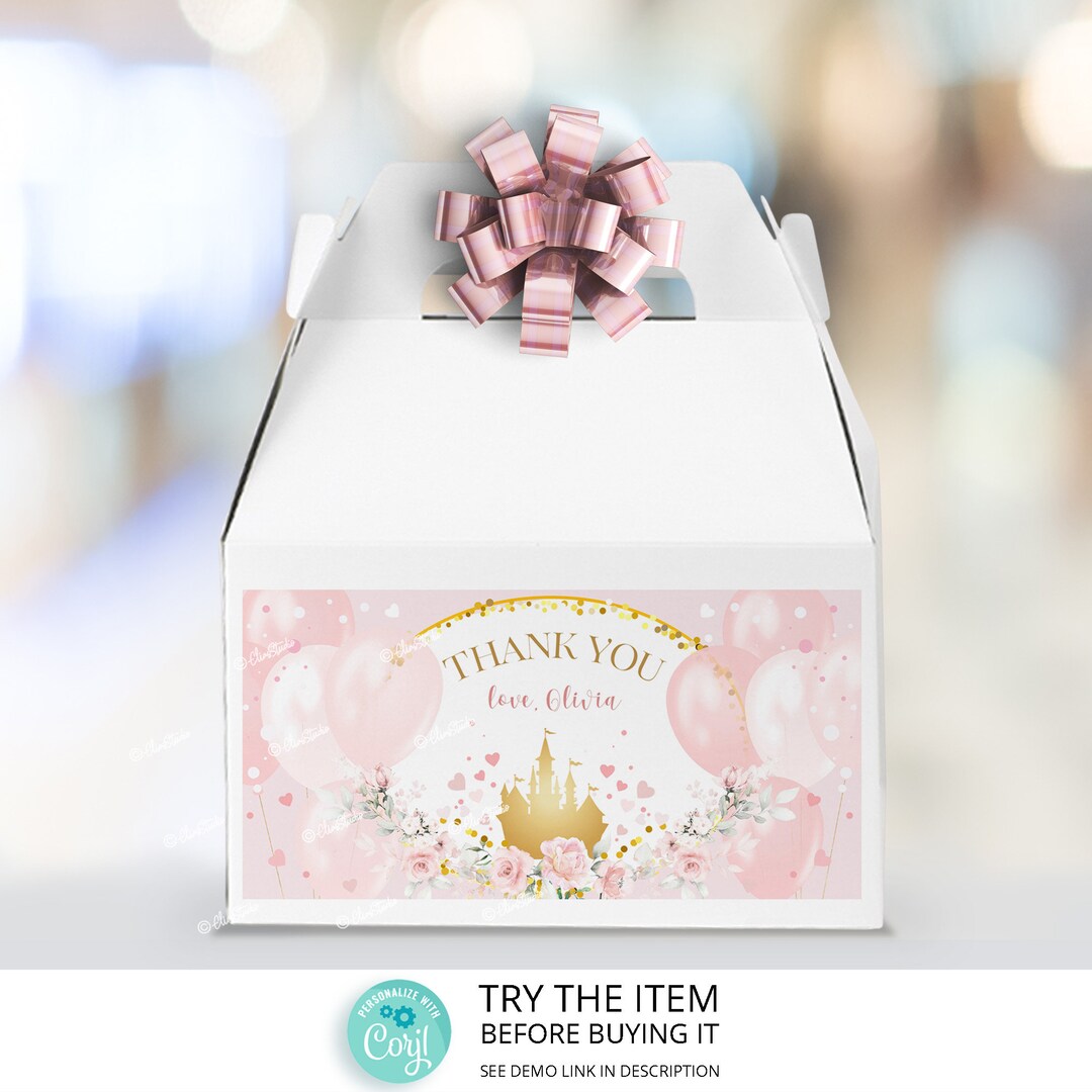 Royal Princess Birthday Girl Decorations Party Favors Boxes Princess ...