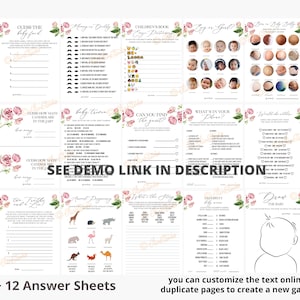 Flower Baby Shower, Game Bundle, Floral Baby Shower Games Printable ...