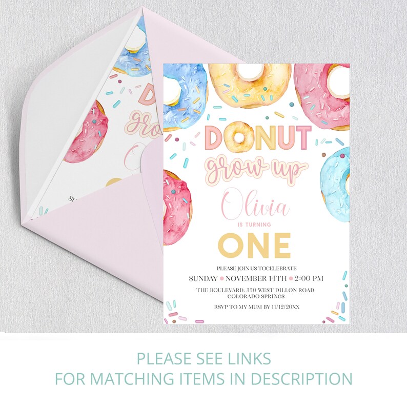 Editable Donut Welcome Sign Donut Party Decorations Girl | Etsy