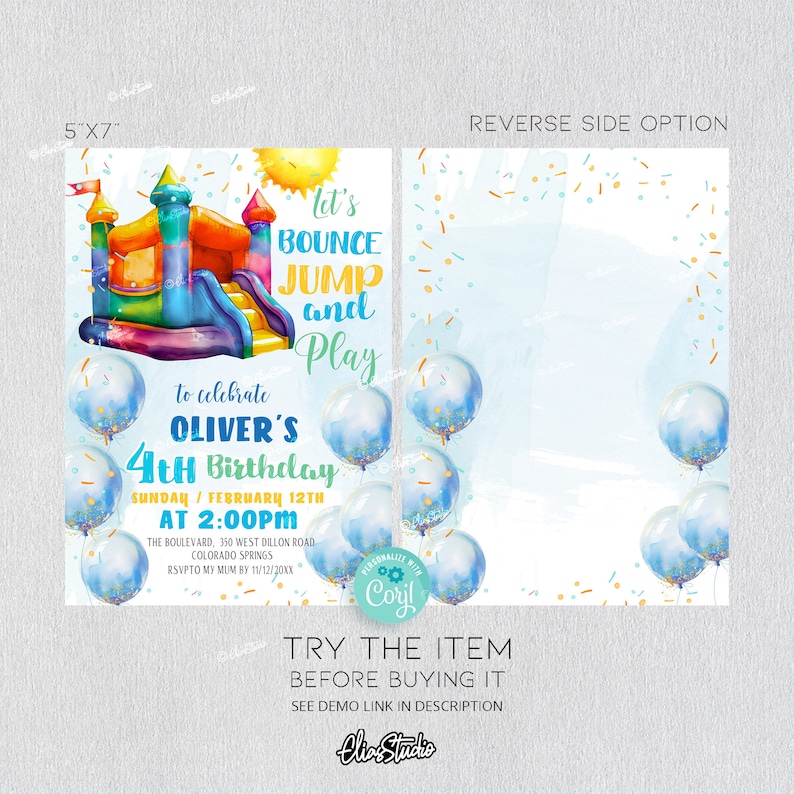 Editable All Ages Jump Invitation, Birthday Boy Trampoline Party Invite ...