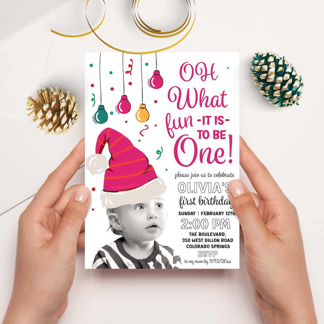 Oh What Fun It is to Be One Invitation Personalized With Your Photo ...