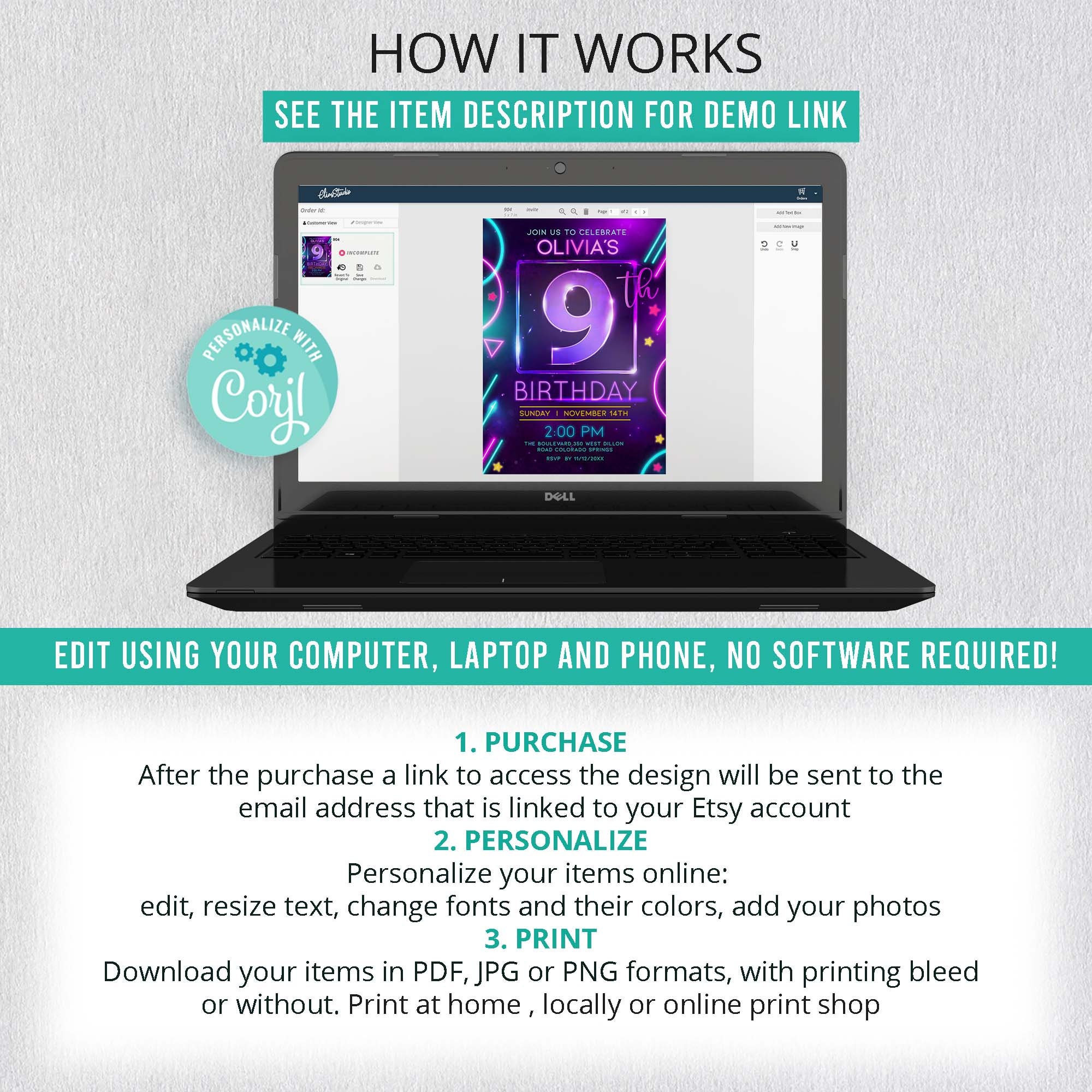 Editable Outer Space Menu Sign Corjl Template Printable Outer - Etsy