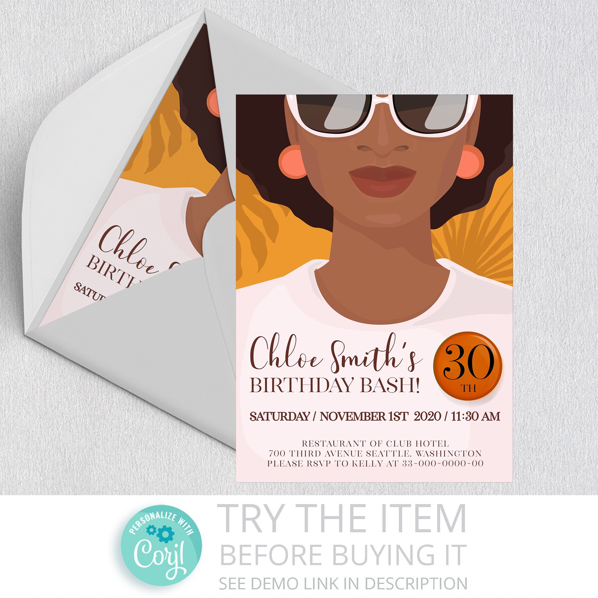 African American 60th Birthday Invitations