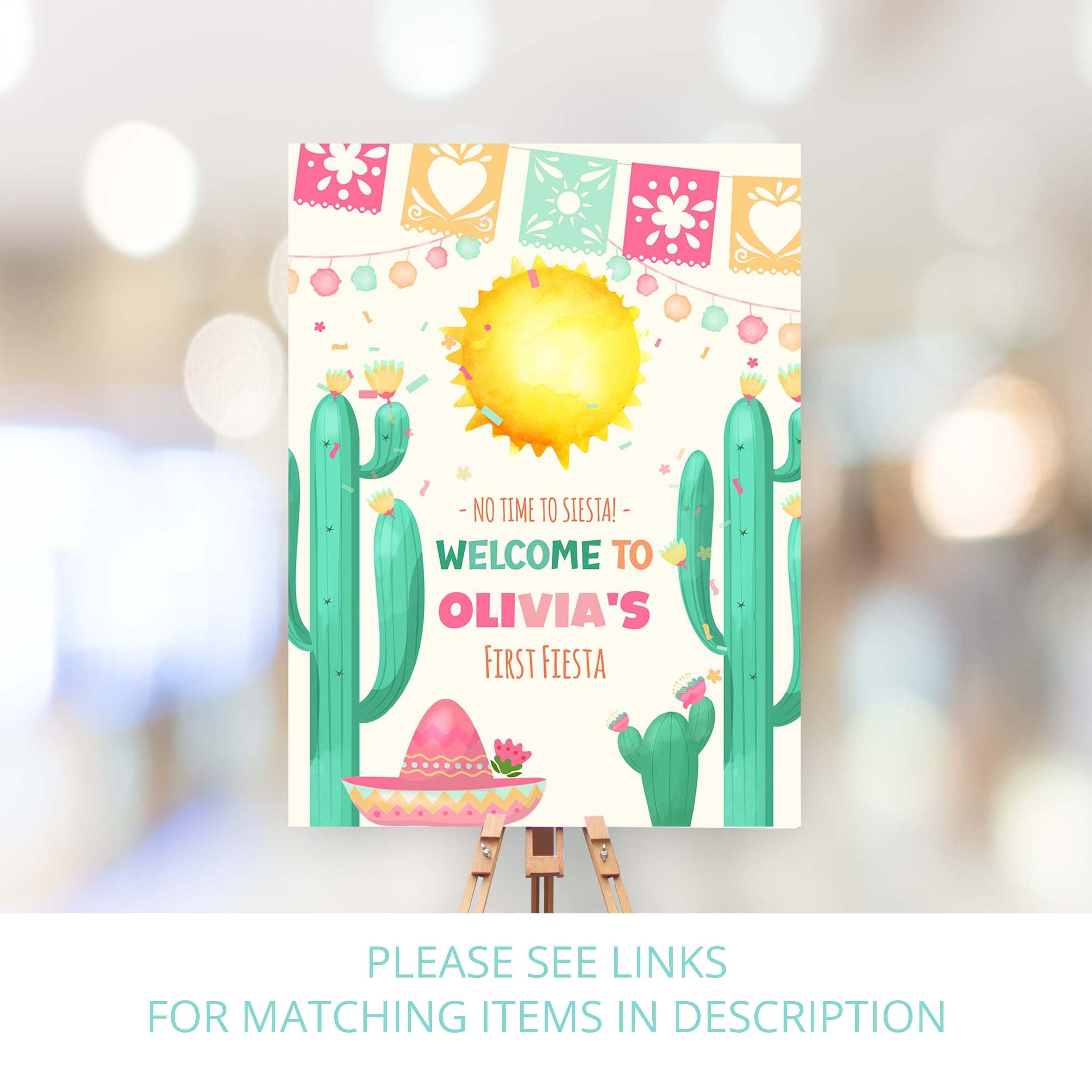 Editable First Fiesta Birthday Invitation Template 1st | Etsy