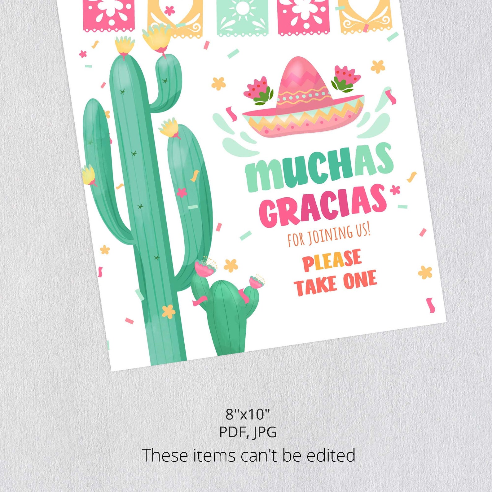 Thank You Sign, Taco Twosday Fiesta Theme Signs, Table Sign Party ...