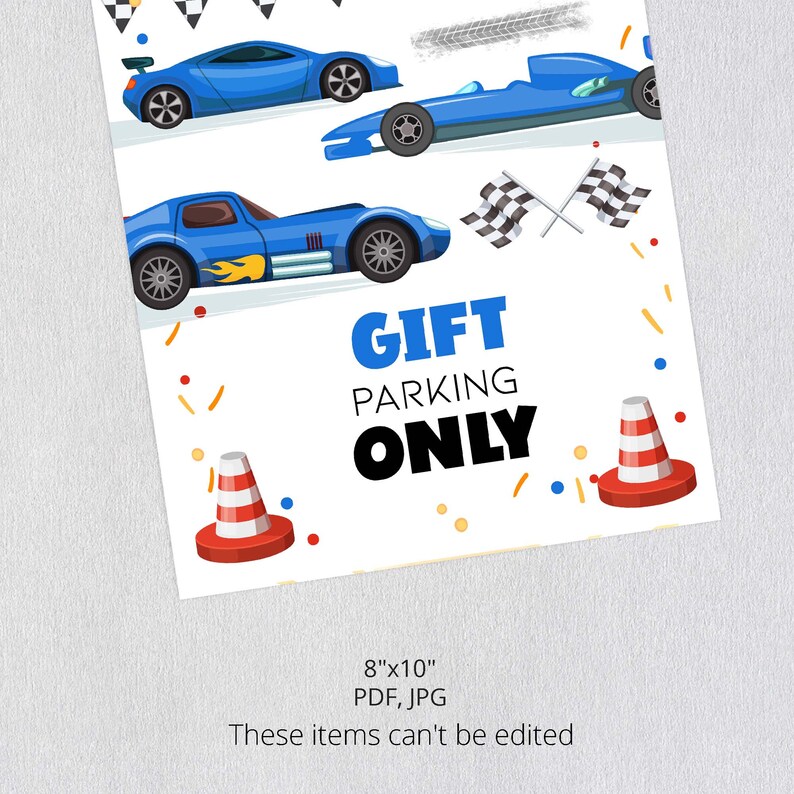 Gifts Sign Printable Template for Race Car Birthday | Two Fast Two ...