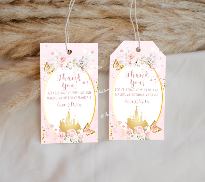Editable Little Princess Birthday Party Favor Tags Princesses - Etsy