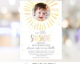 Editable Sunshine Birthday Invitation Template Our Little | Etsy