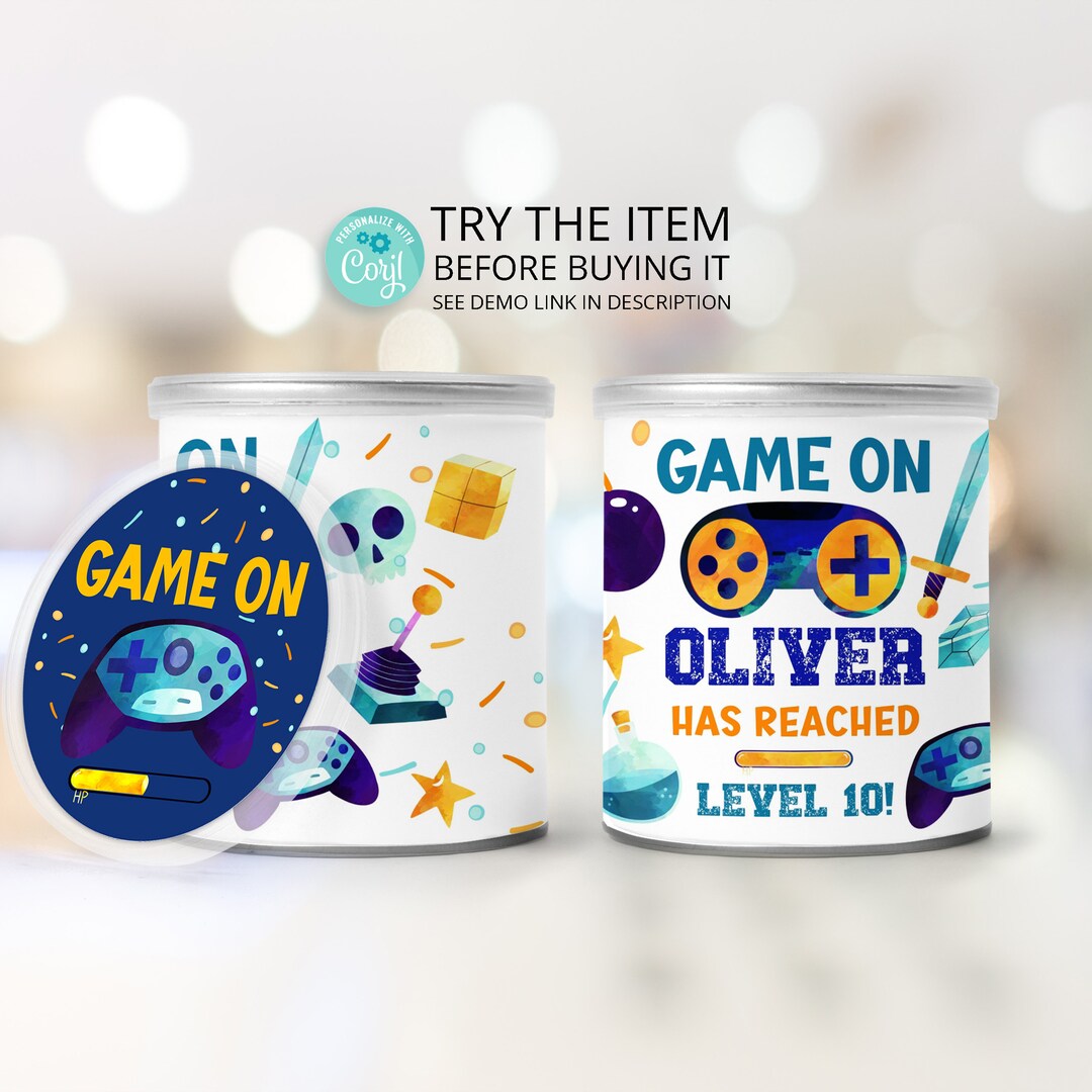 Editable Gaming Birthday Chip Labels Video Game Birthday Chip Template ...