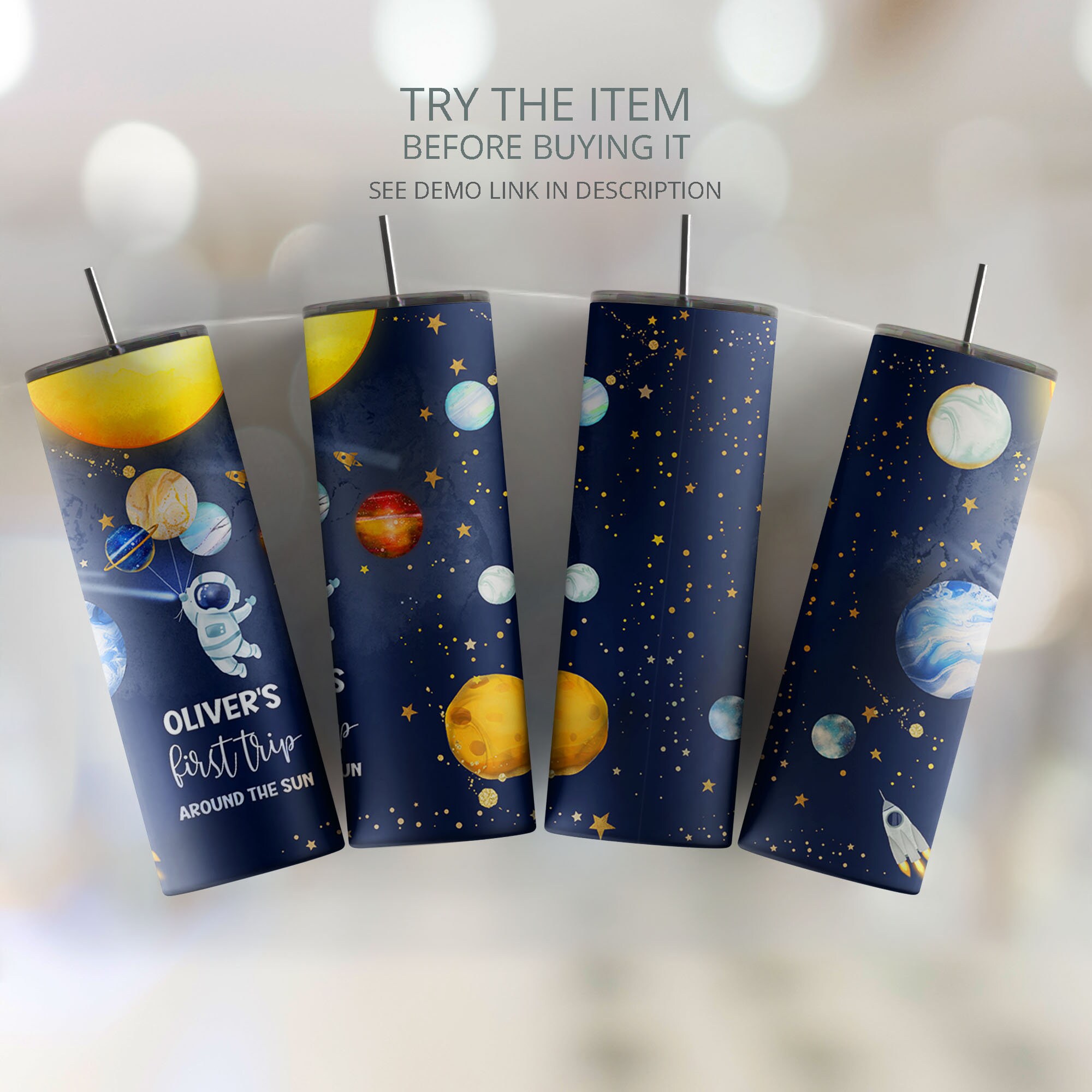 Editable Space Sublimation Tumbler Designs Template Skinny | Etsy