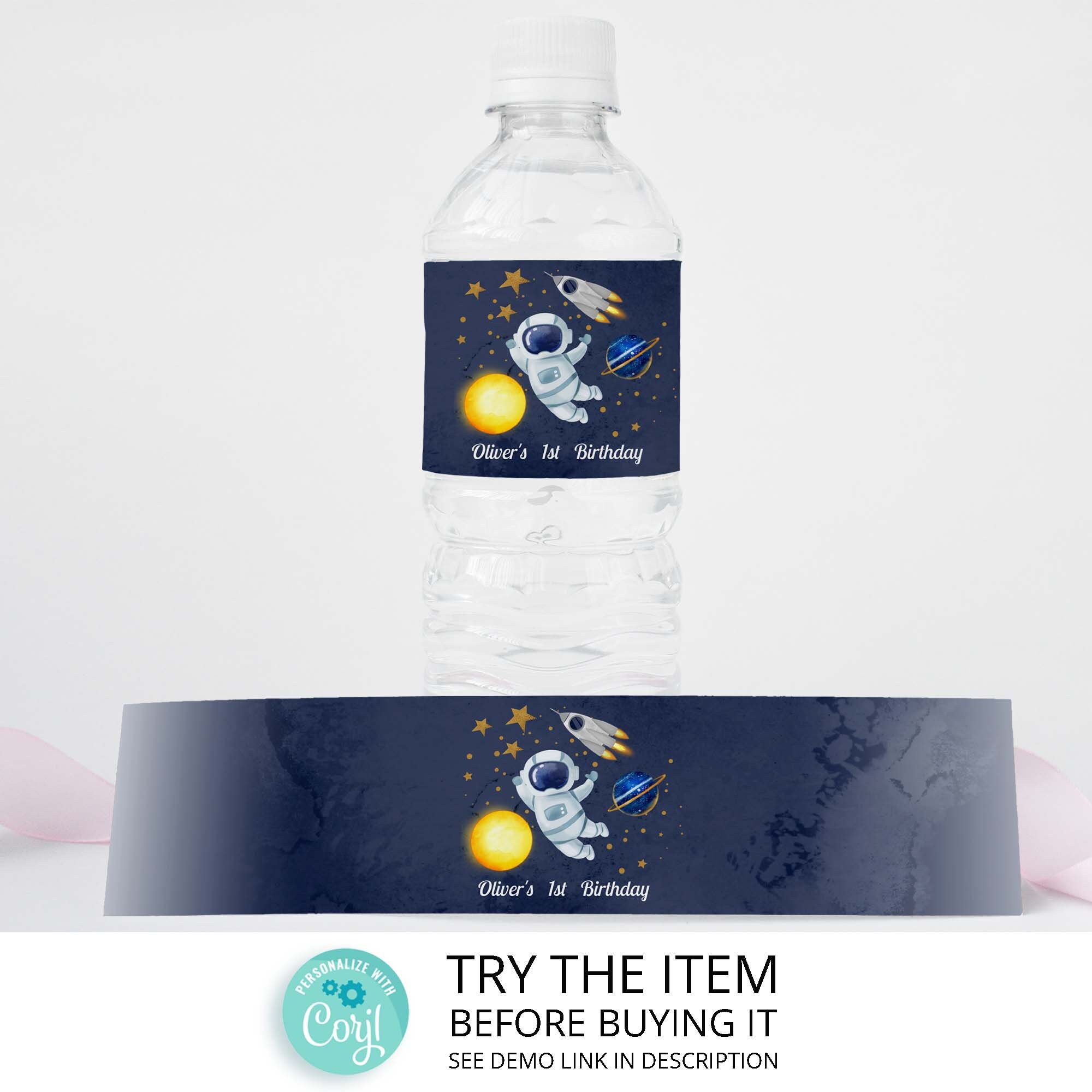 Editable Outer Space Water Bottle Labels Galaxy Party - Etsy