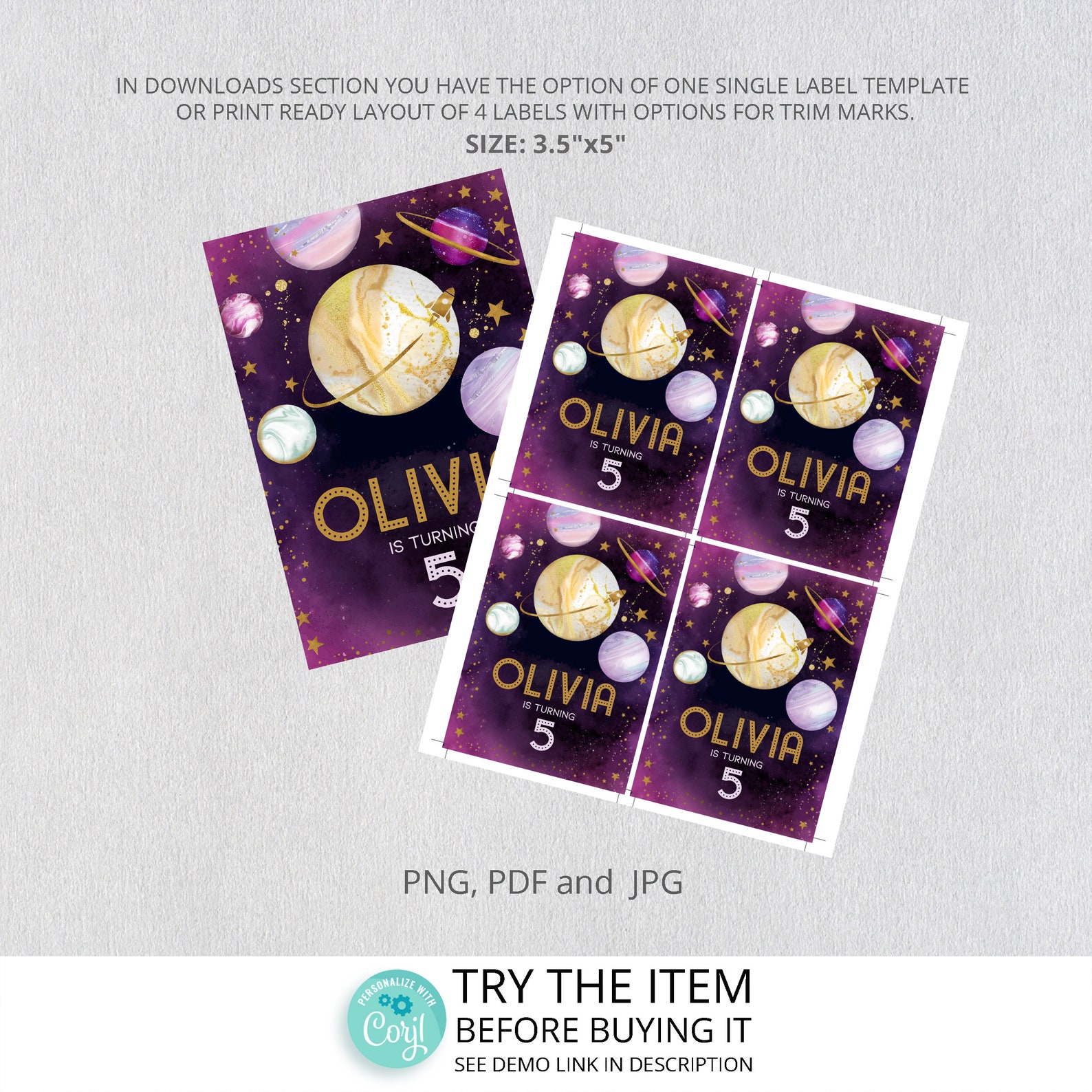 Editable Outer Space Juice Box Label Out of This World - Etsy