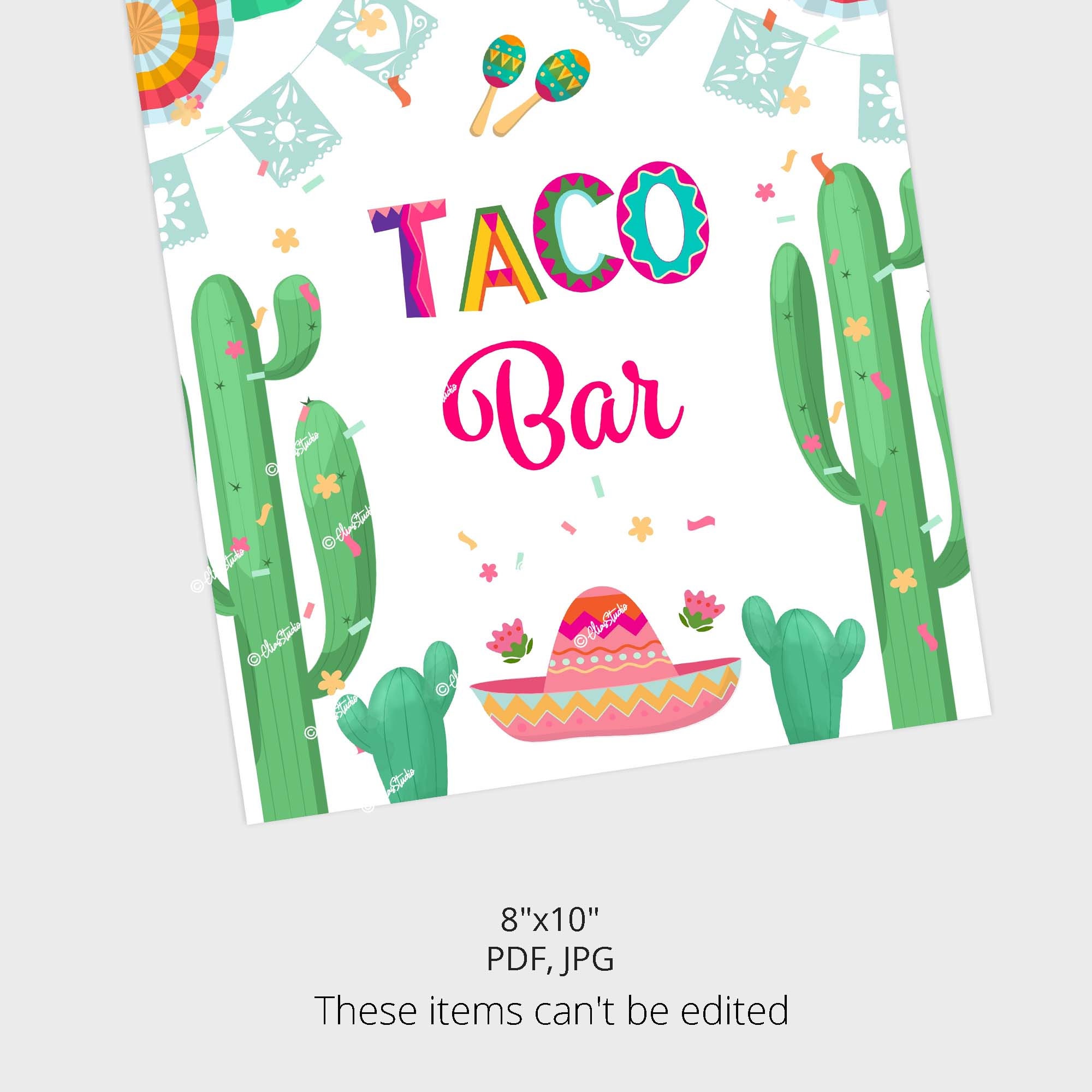 Fiesta Birthday Decorations, Taco Bar Sign, Table Sign Birthday Girl ...