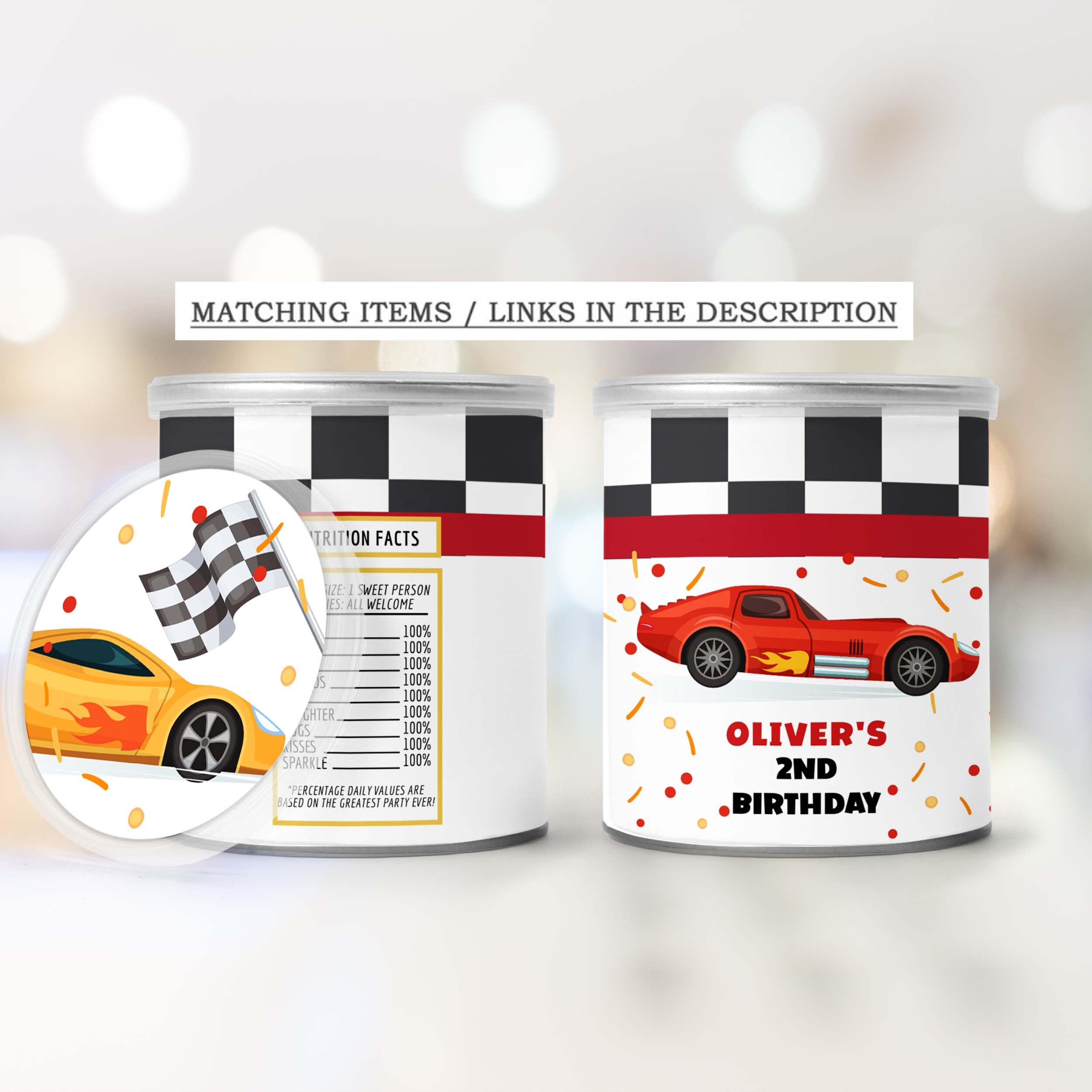 Editable Race Car Birthday Backdrop Banner Personalized - Etsy