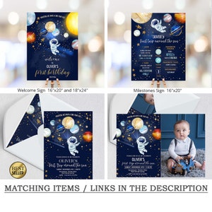 Editable Outer Space Favor Tag Space Birthday Thank You Tags, First ...