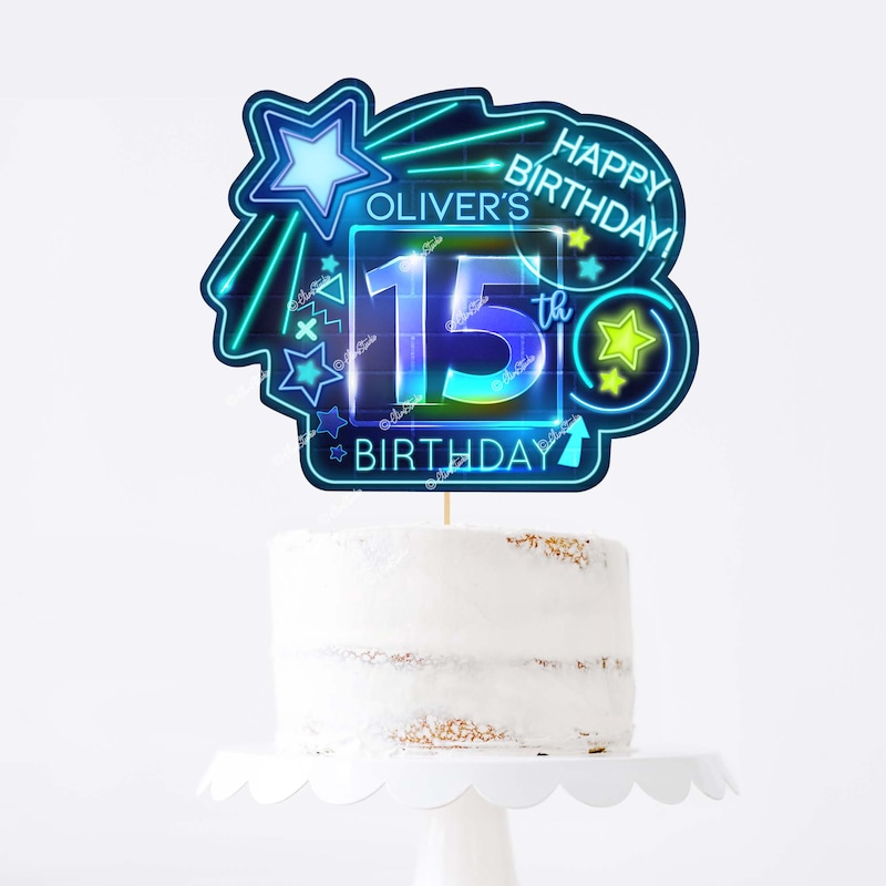 15 Cake Topper - Etsy