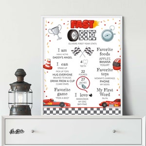 Fast ONE Birthday Party, Milestone Sign First Year, One Fast Birthday ...