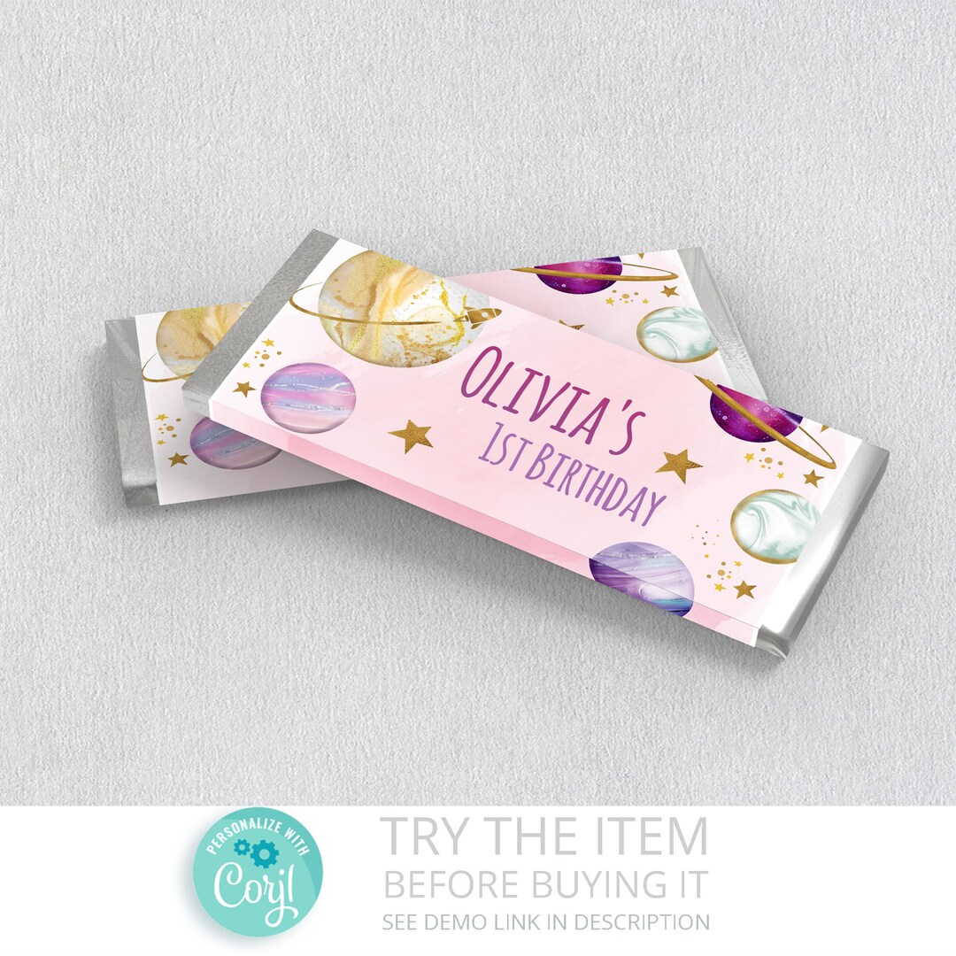 Editable Outer Space Chocolate Bar Wrapper • Candy Bar Wrappers Galaxy ...