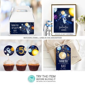 Editable Menu Template Birthday Outer Space Party | Menu Card Galaxy ...