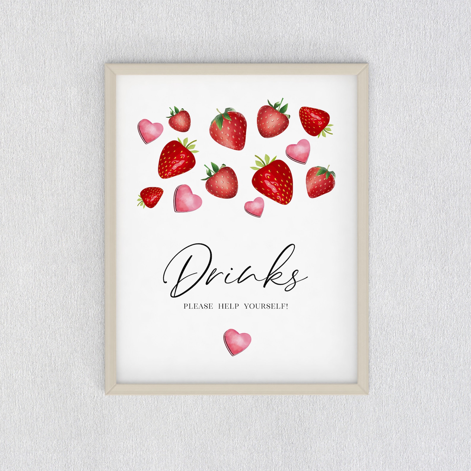 Drinks Sign Strawberry Birthday Party Sweet Berry Party - Etsy