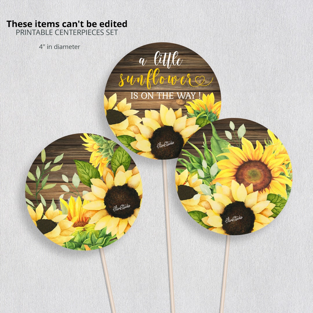 Rustic Baby Shower Decorations, Table Centerpiece, Sunflower Baby ...