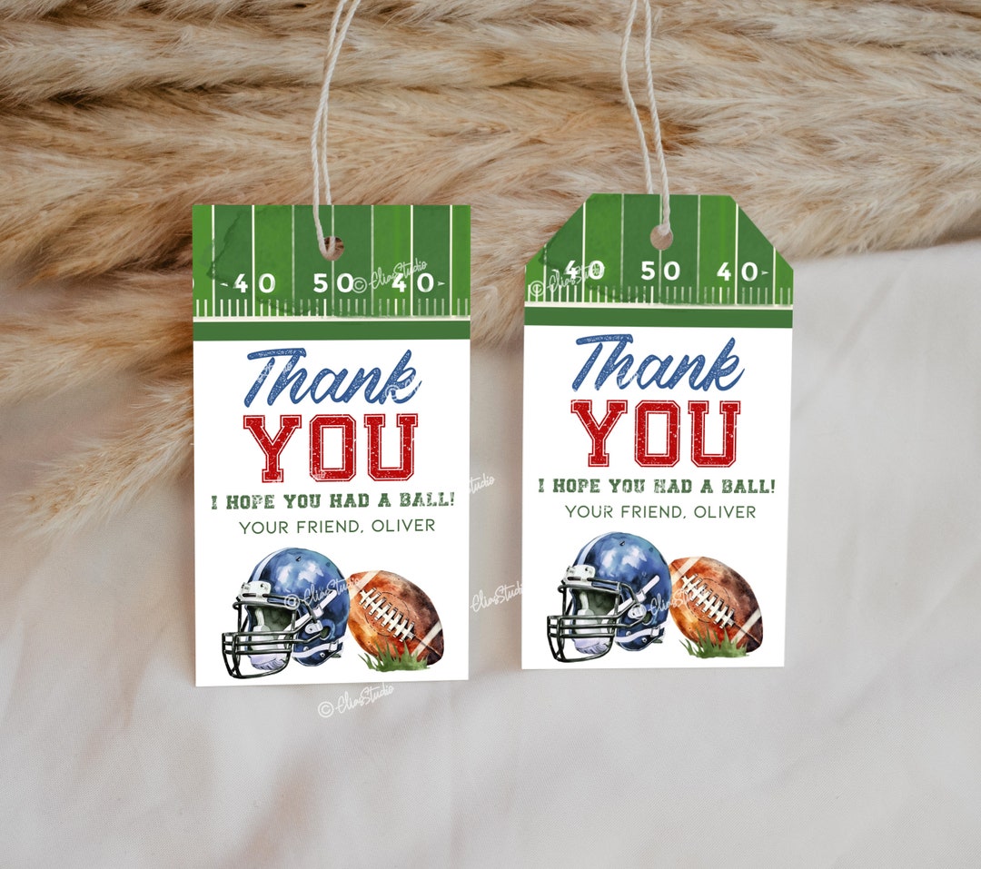 Football Birthday Thank You Tags Game on Football Birthday Favor Tags ...