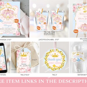 Editable Little Princess Birthday Invitation Bundle Pumpkin Carriage ...