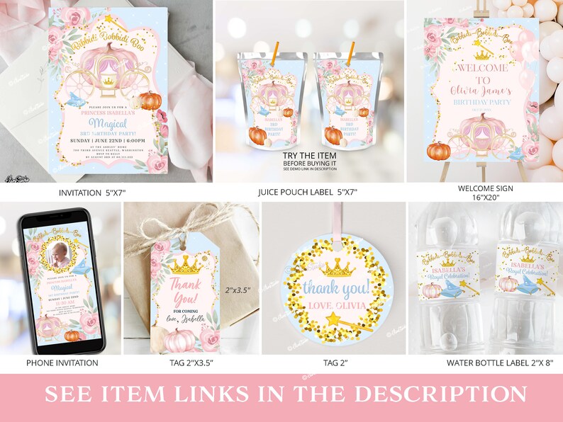 Editable Little Princess Birthday Invitation Bundle Pumpkin Carriage ...