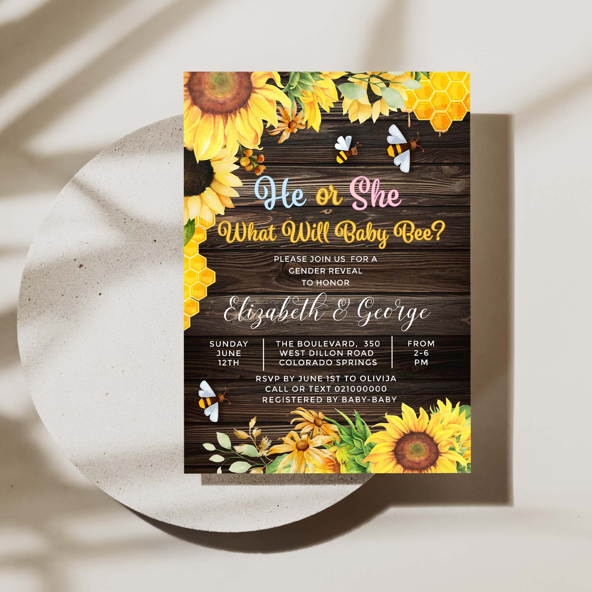 What Will Baby Bee Gender Reveal Shower Invitation Bee - Etsy