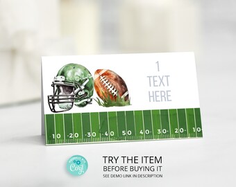 Football Tent Cards DIY Editable Food Labels Instant - Etsy