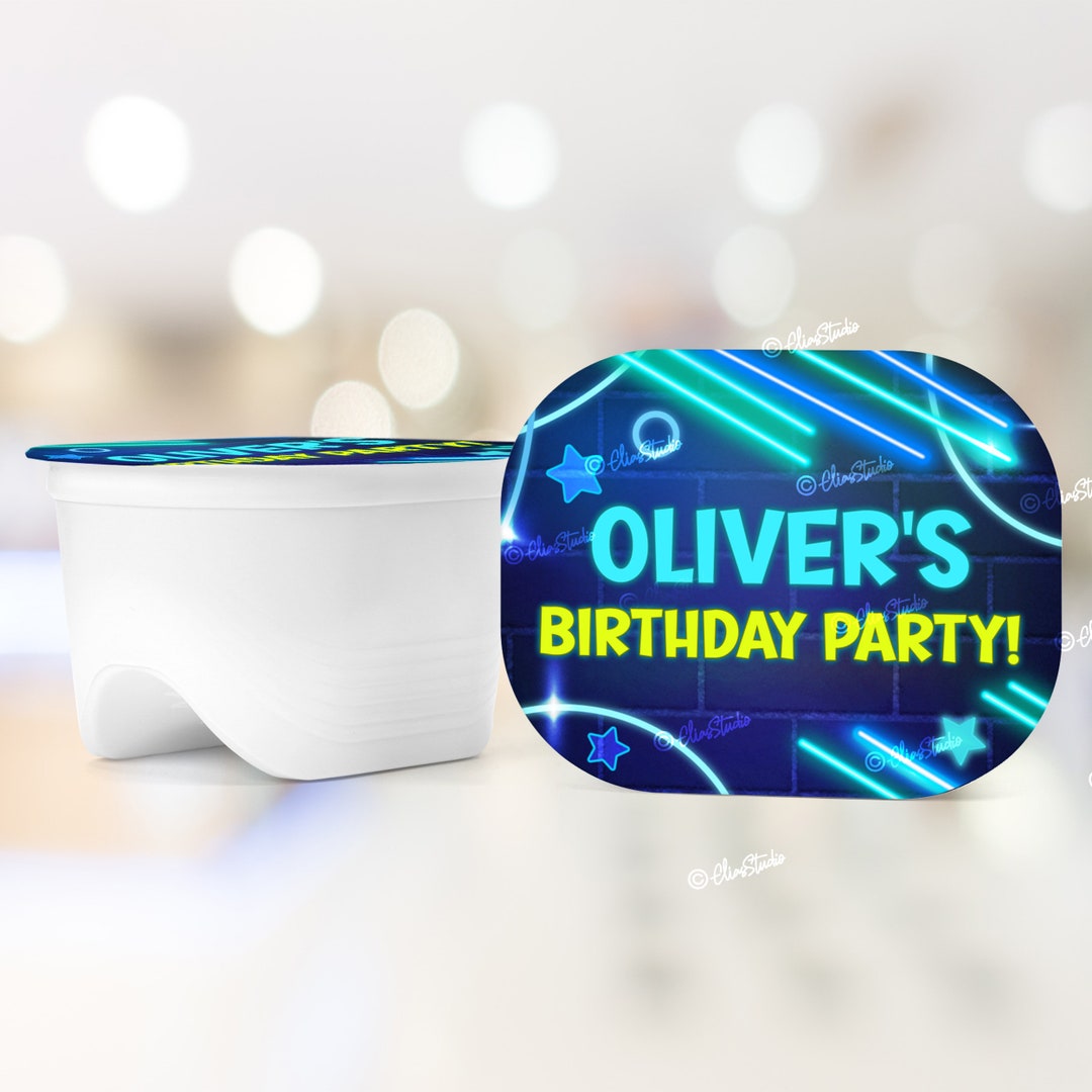 Editable Neon Birthday Chips 0.67 Oz Snack Stack Labels Template Let's ...