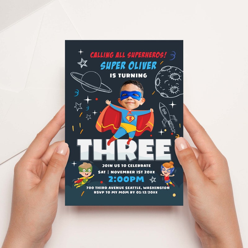 Superhero Invitation - Etsy