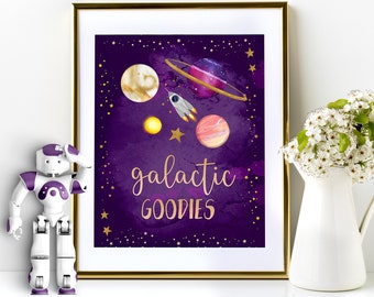 Galactic Goodies Sign Template Space Party Snacks Sign | Etsy