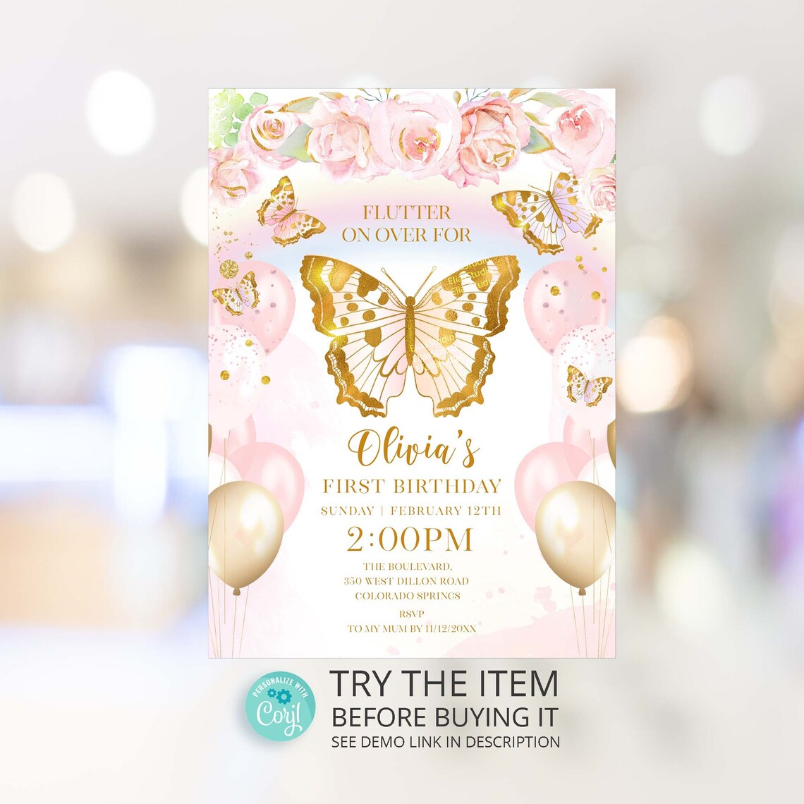 Butterfly Invitation Template Butterfly Birthday Party - Etsy