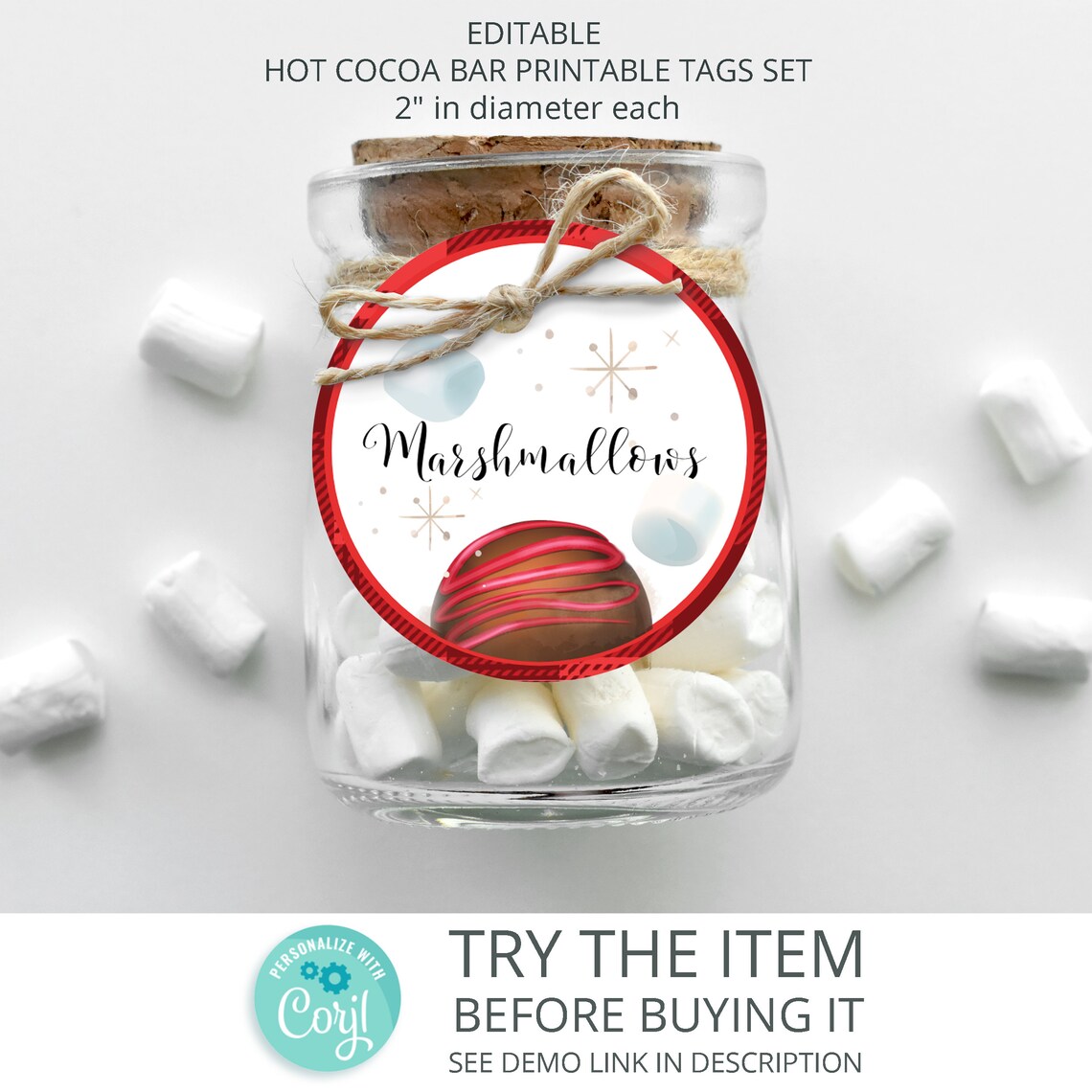 Hot Chocolate Bar Labels Editable Hot Chocolate Labels Tag | Etsy