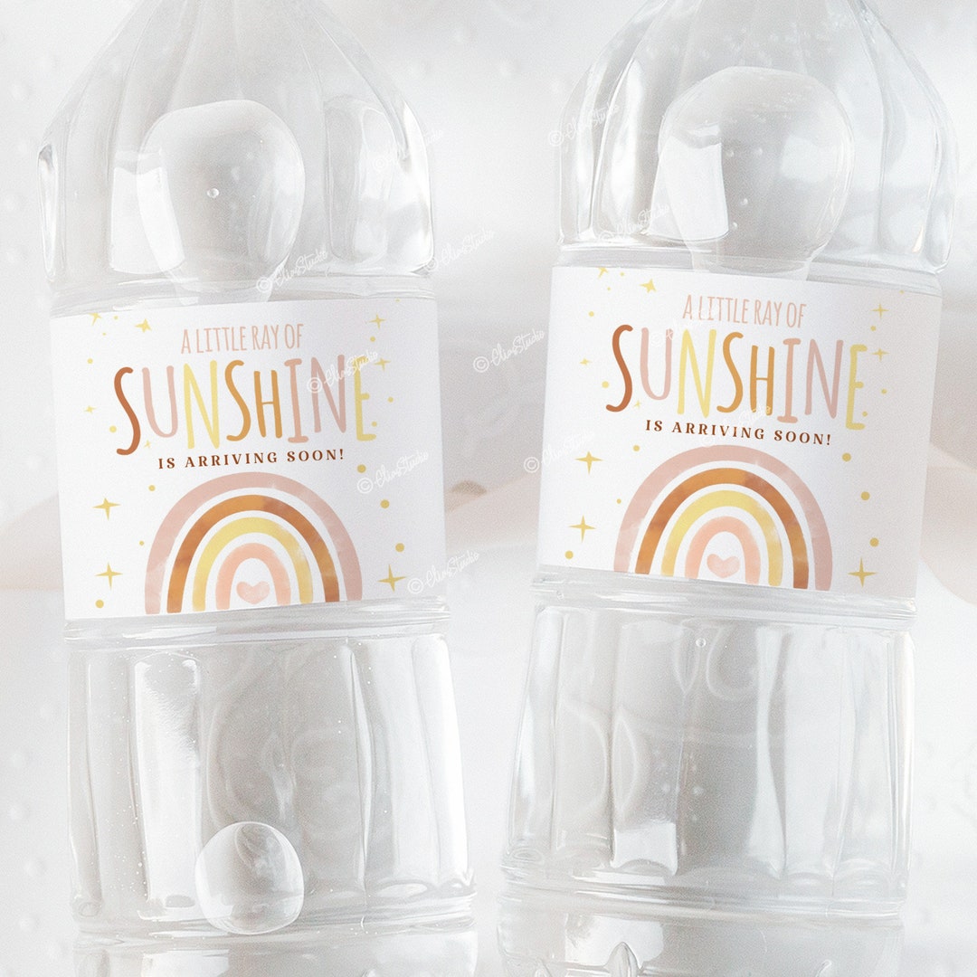 Editable Sunshine Baby Shower Water Bottle Labels Baby Shower Girl ...